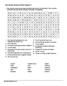 Rudolph Academy Crosswords Grade 3 Science Word Search 1Rudolph Academy ...