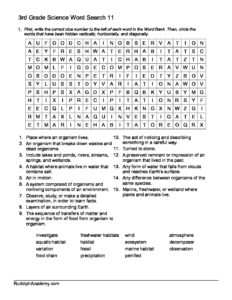 Grade 3 Science Word Search 11 - Rudolph Academy - Free ...