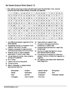 Grade 3 Science Word Search 15 - Rudolph Academy CrosswordsRudolph ...