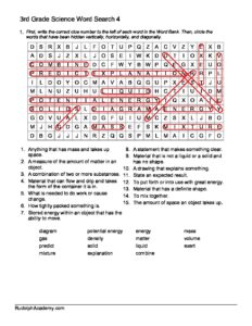 Rudolph Academy Crosswords Grade 3 Science Word Search 4 AnswersRudolph ...