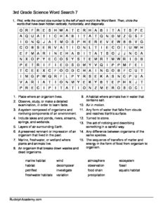 Rudolph Academy Crosswords Grade 3 Science Word Search 7Rudolph Academy ...