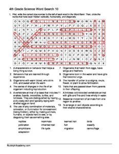 Grade 4 Science Word Search 10 Answers - Rudolph Academy ...