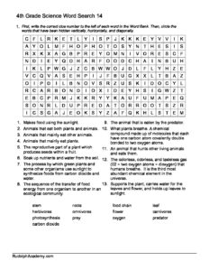 Grade 4 Science Word Search 14 - Rudolph Academy - Free ...