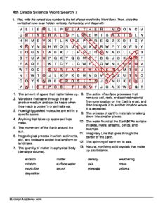 Grade 4 Science Word Search 7 Answers - Rudolph Academy ...
