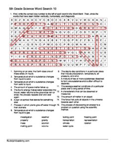 Grade 5 Science Word Search 10 Answers - Rudolph Academy ...