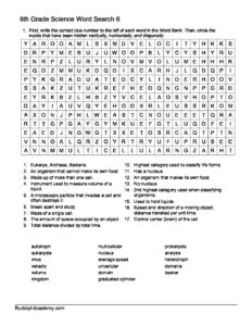 Rudolph Academy Crosswords Grade 6 Science Word Search 6Rudolph Academy ...