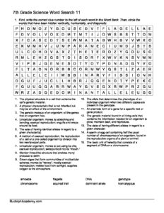 Grade 7 Science Word Search 11 - Rudolph Academy - Free ...