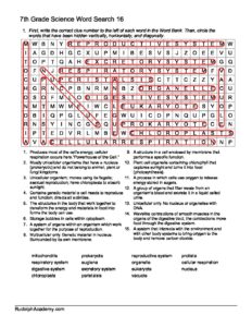Grade 7 Science Word Search 16 Answers - Rudolph Academy ...