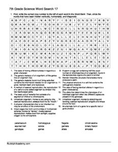 Grade 7 Science Word Search 17 - Rudolph Academy - Free ...