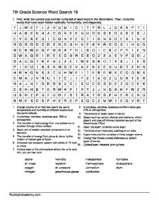 Rudolph Academy Crosswords Grade 7 Science Word Search 19Rudolph ...