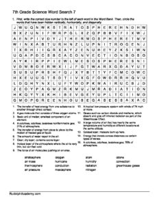 Grade 7 Science Word Search 7 - Rudolph Academy - Free ResourcesRudolph ...