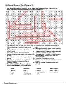 Grade 8 Science Word Search 10 Answers - Rudolph Academy - Free ...