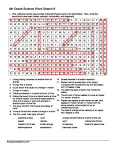 Rudolph Academy Crosswords Grade 8 Science Word Search 8 AnswersRudolph ...